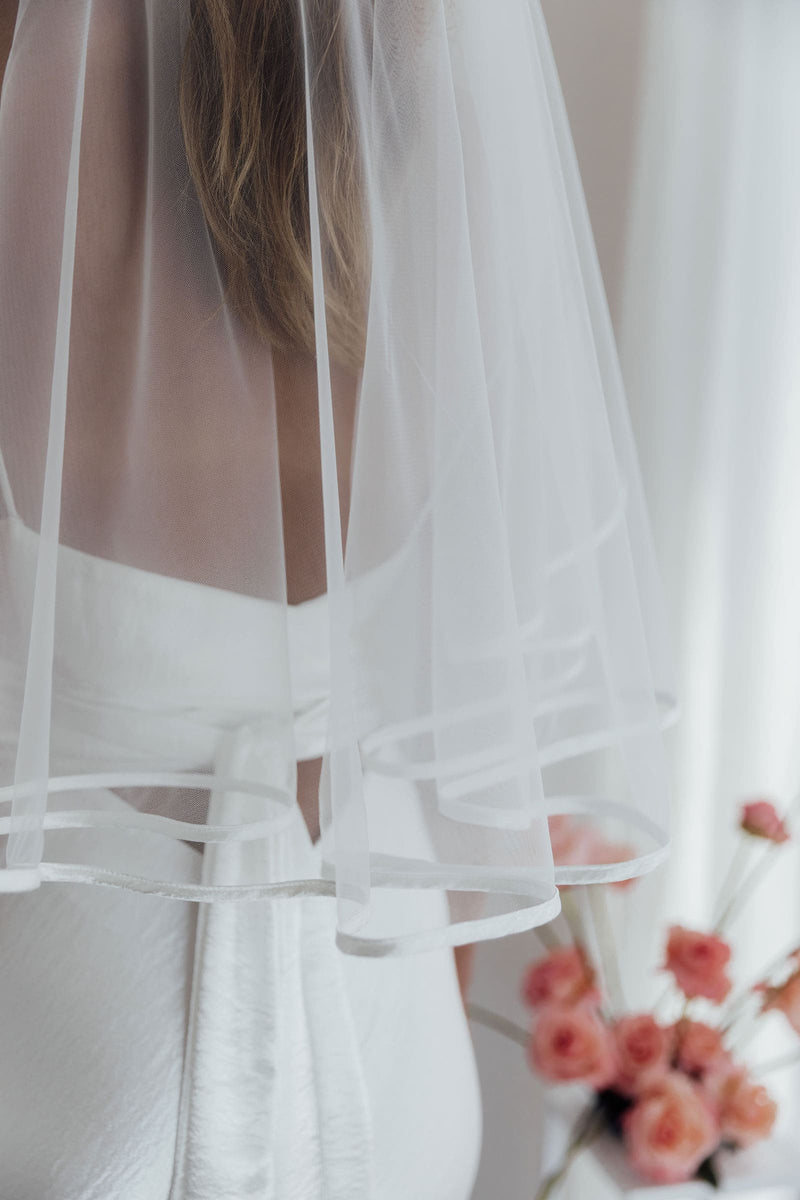Oceania Veil | Tulle Veil with Satin – Grace Loves Lace CA